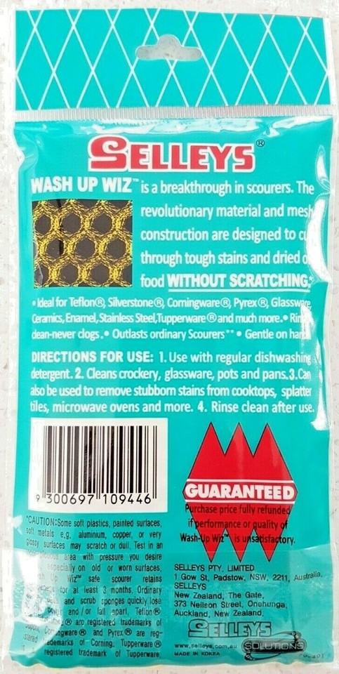 Selleys Wash Up Wiz The Safe Scourer Ideal for Teflon Silverstone ...