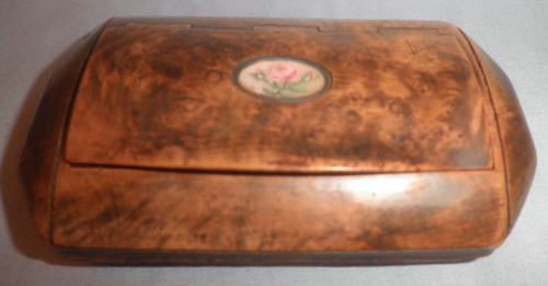 Antique 1800s Burl Wood Snuff Box Georgian Carved Wooden-Inlaid Mother ...