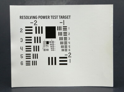 Resolving Power Test Target *Optical Resolution Test Target* 4" x 5 ...