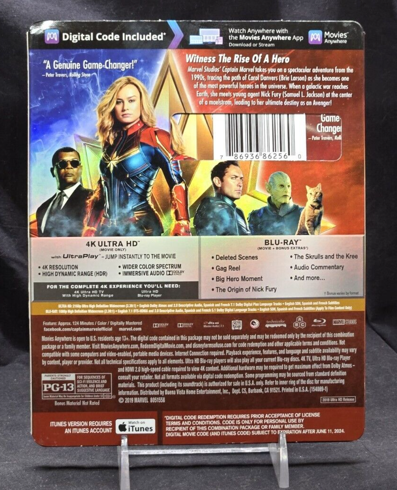 DISNEY - MARVEL - CAPTAIN MARVEL - 4K UHD & BLU-RAY & COMBO - 2019 ...