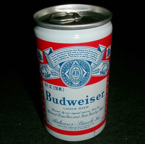 RARE Anheuser Busch Budweiser Beer, Houston Texas "Ring Pull" Top 8 OZ ...