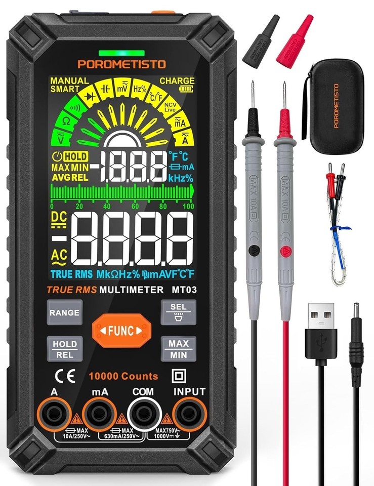 Digital Multimeter Tester 10000 Counts TRMS, Smart Multimeter ...