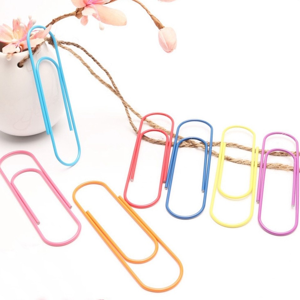 40 Pcs Office Supplies Document Clips Color Paper Jumbo Bookmark | eBay ...