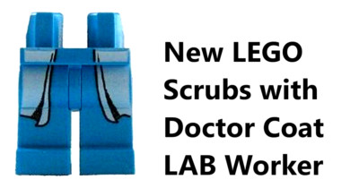 New LEGO Scrubs Printed Lab Coat Doctor ER Clinic Dentist Blue Pants ...