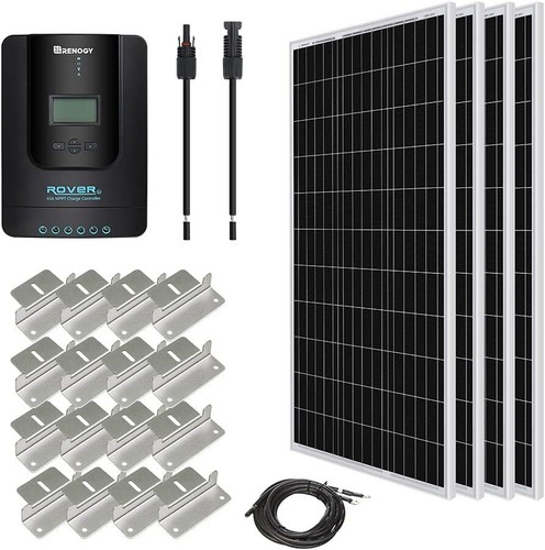 Renogy 400W Watt Mono Solar Panel Starter Kit 12V w/ 40A MPPT Charge ...