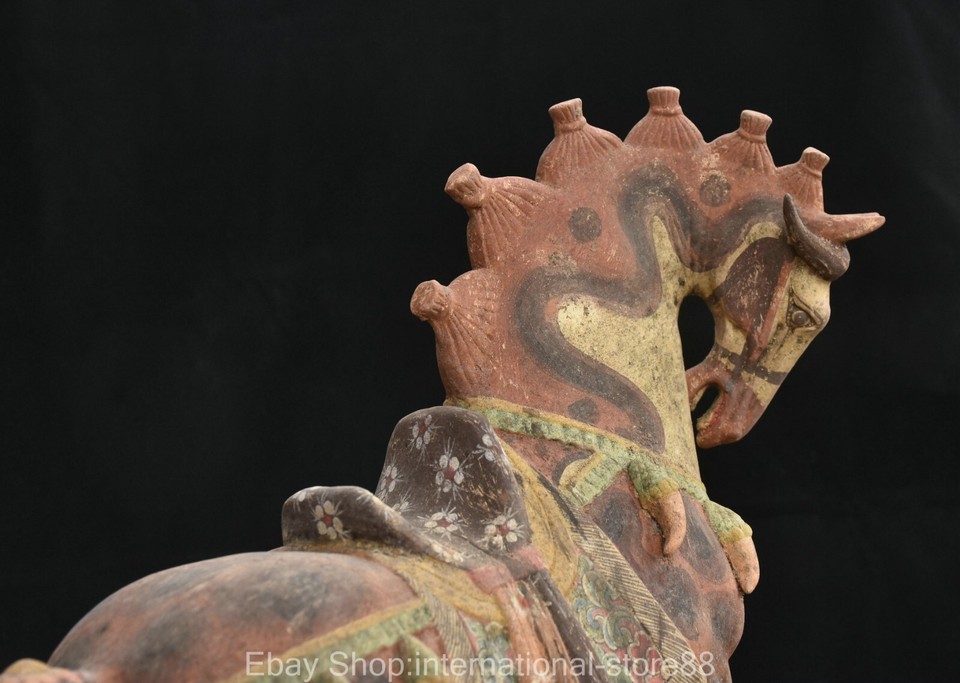 17.2" Old China Tang Sancai Porcelain Dynasty Palace Horse Stand ...