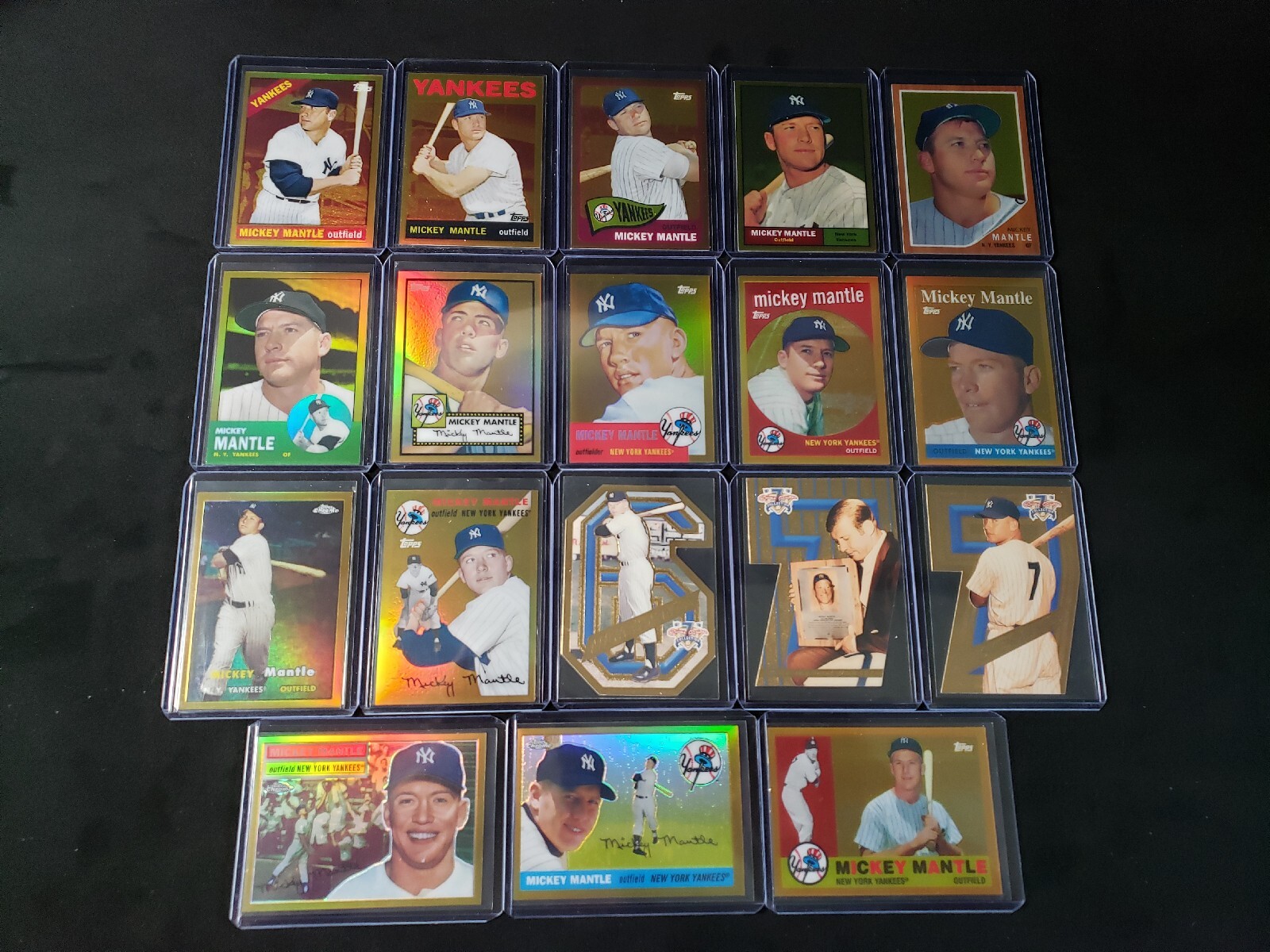 Mickey Mantle 1952 Gold Refractor 2008 Topps Rookies MMR-52 MMR-53 MMR ...