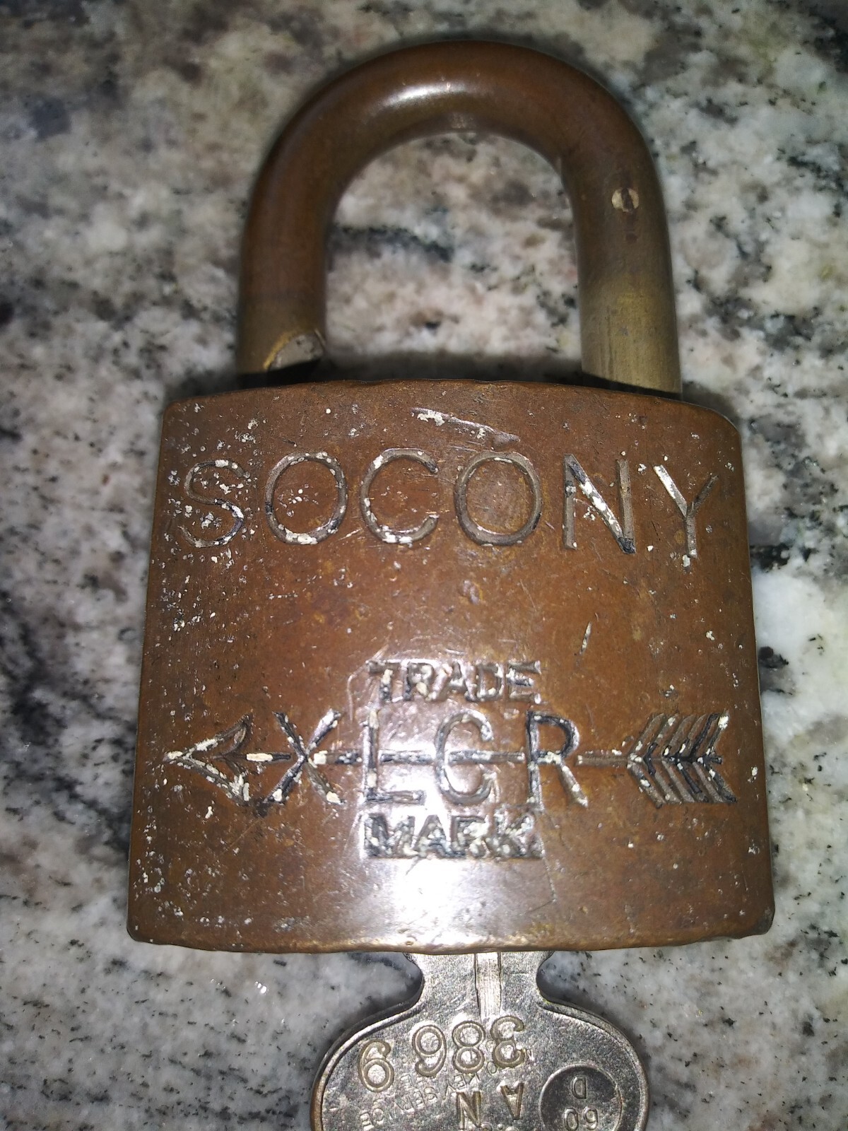 Rare SOCONY (Mobil Oil) Padlock with Numbered Key that Matches Padlock ...