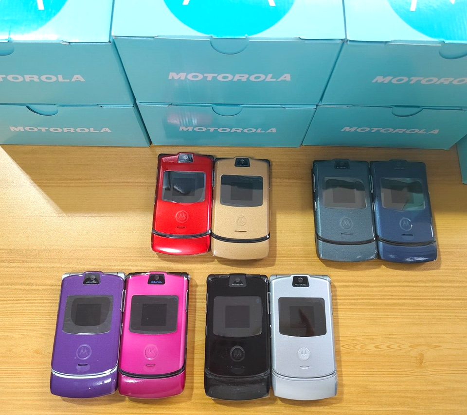 Motorola RAZR V3 V3i Retro Flip Phone - All Colours Unlocked - Pristine ...