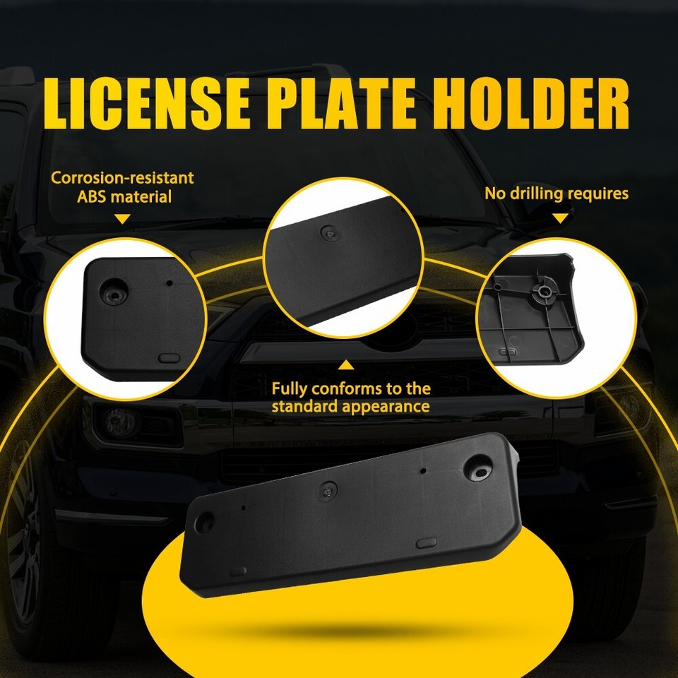 Fits 14-23 Toyota 4Runner Front License Plate Tag Frame Bracket Black ...