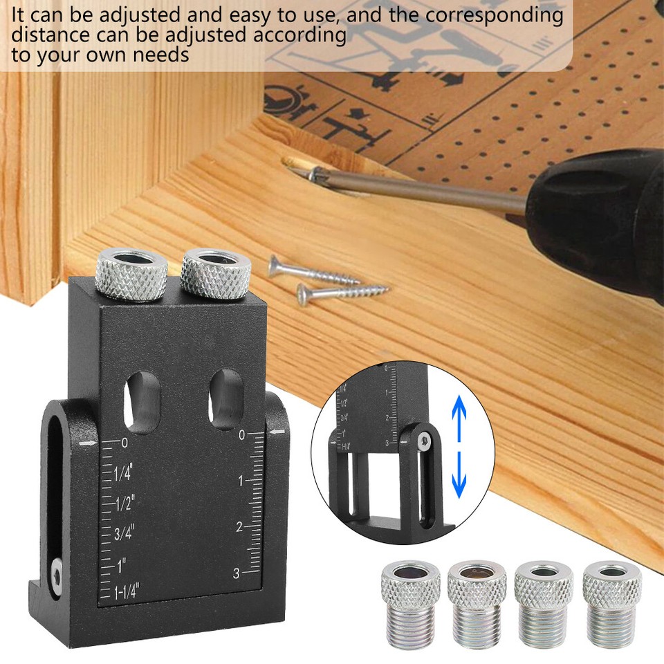16X 15° Pocket Hole Screw Jig Dowel Drill Wood Tool kit Angle Hole ...
