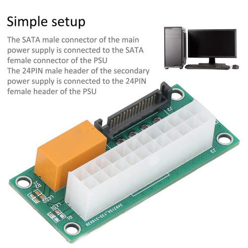 Dual Power Supply Sync Starter Interface Dual PSU Adapter 24 Pin Dual P ...