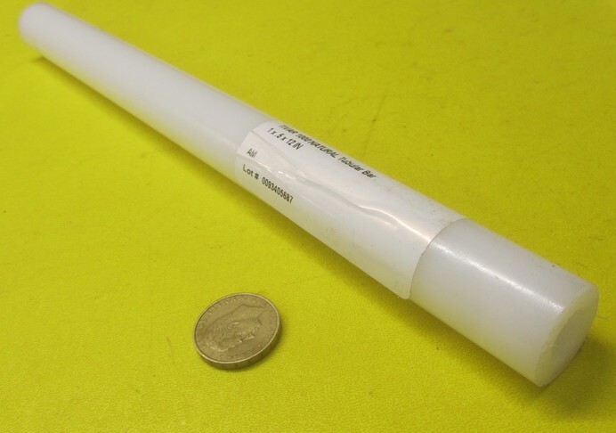 UHMW White Round Tube 1.00" OD Oversized x .500" ID Undersized x 12 ...