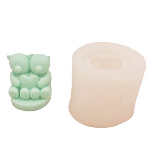 3D Silicone Moulds Geometry Stereo Bear Animal Shape Moulds Ornaments ...
