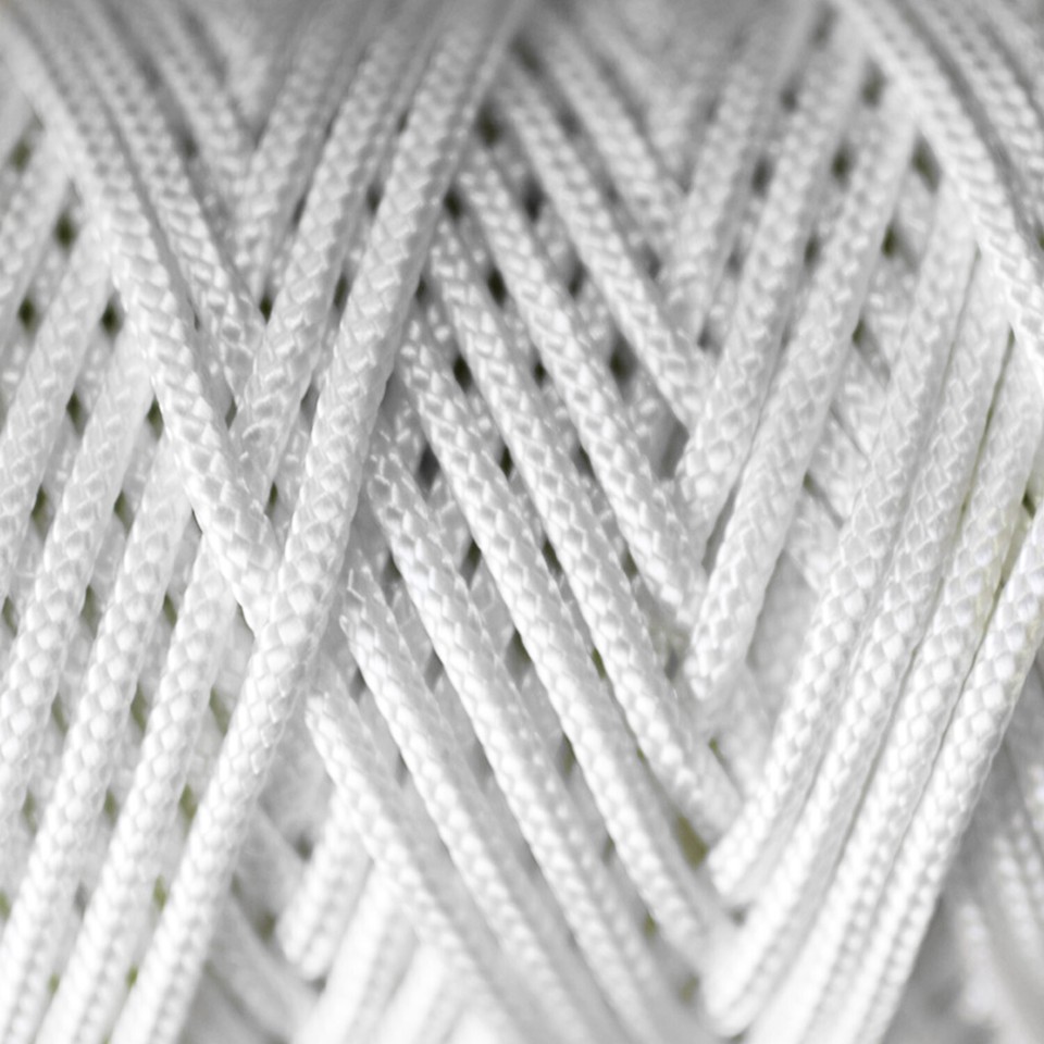 2mm White Nylon Cord String Braided Drawstring Nylon Piping Ropes 1-250 ...