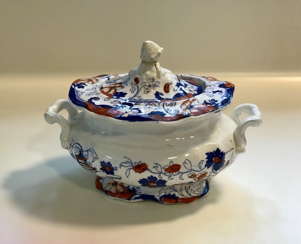 Antique Minton Amherst Japan Pattern Sugar Bowl Stone China | eBay