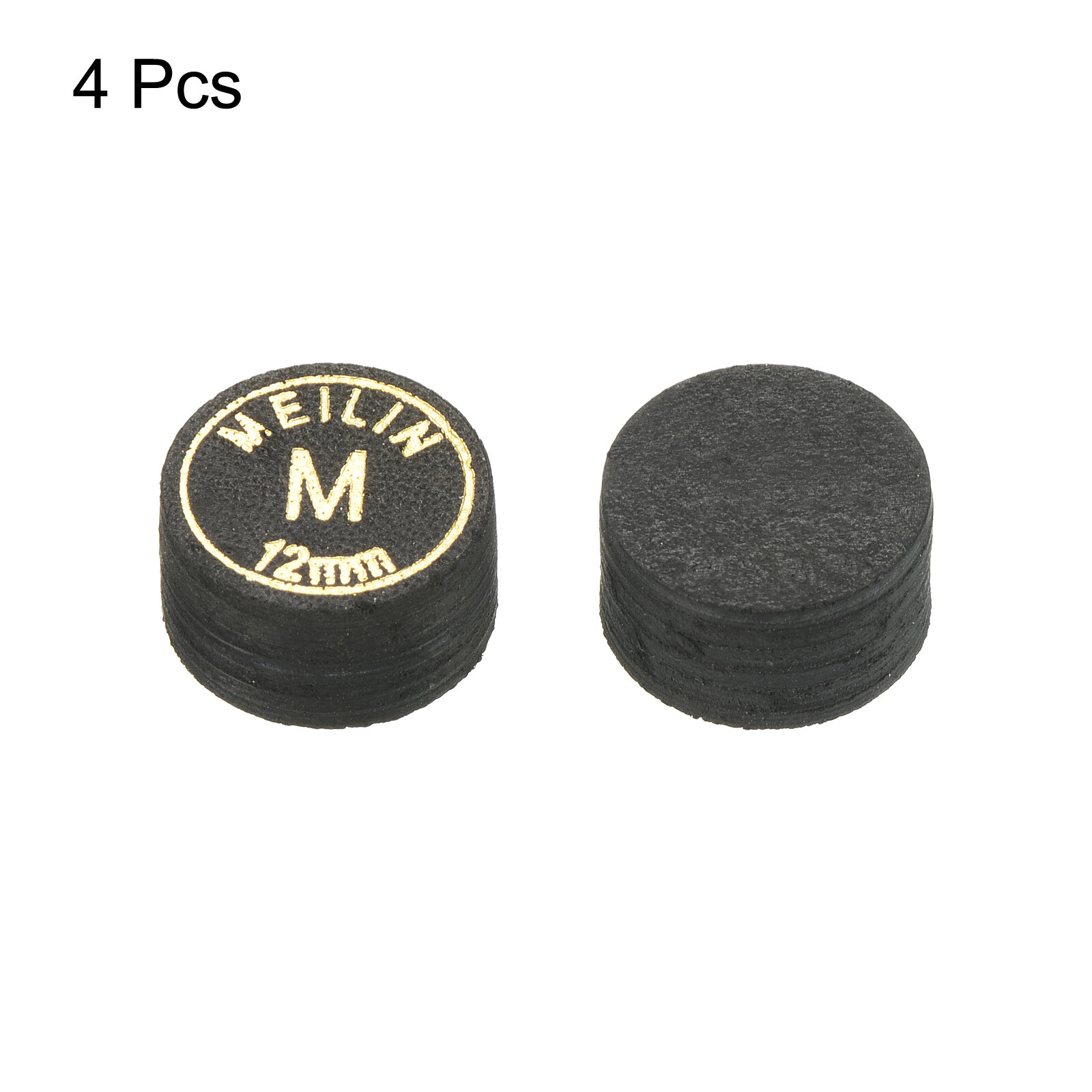 4Pcs 12mm Pool Cue Tips Medium Laminated Glue-on Billiard Stick Tips ...