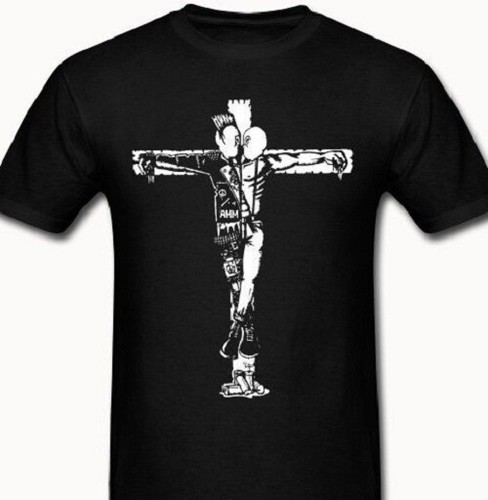 Crucifix Punk Anarchy T shirt Tee Rock Skull anarchist Music skinhead ...