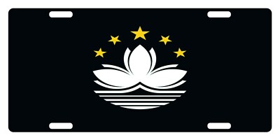 Macau Flag Custom License Plate Emblem Black Version | eBay