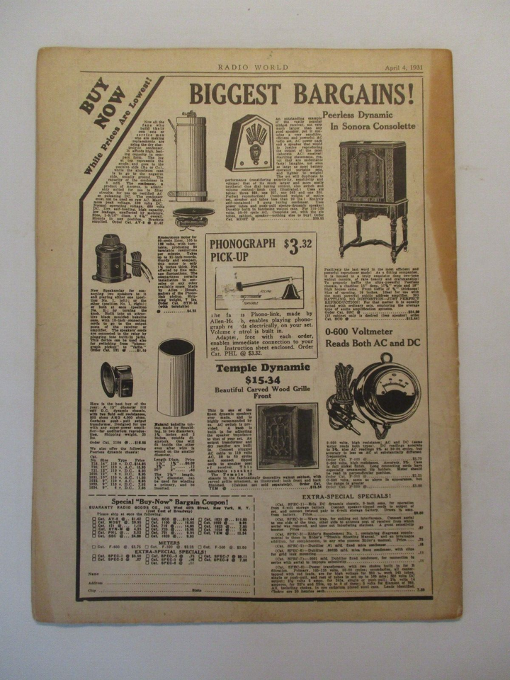 RADIO WORLD MAGAZINE APRIL 4, 1931 ASSEMBLY OF INTERMEDIATE COILS ...