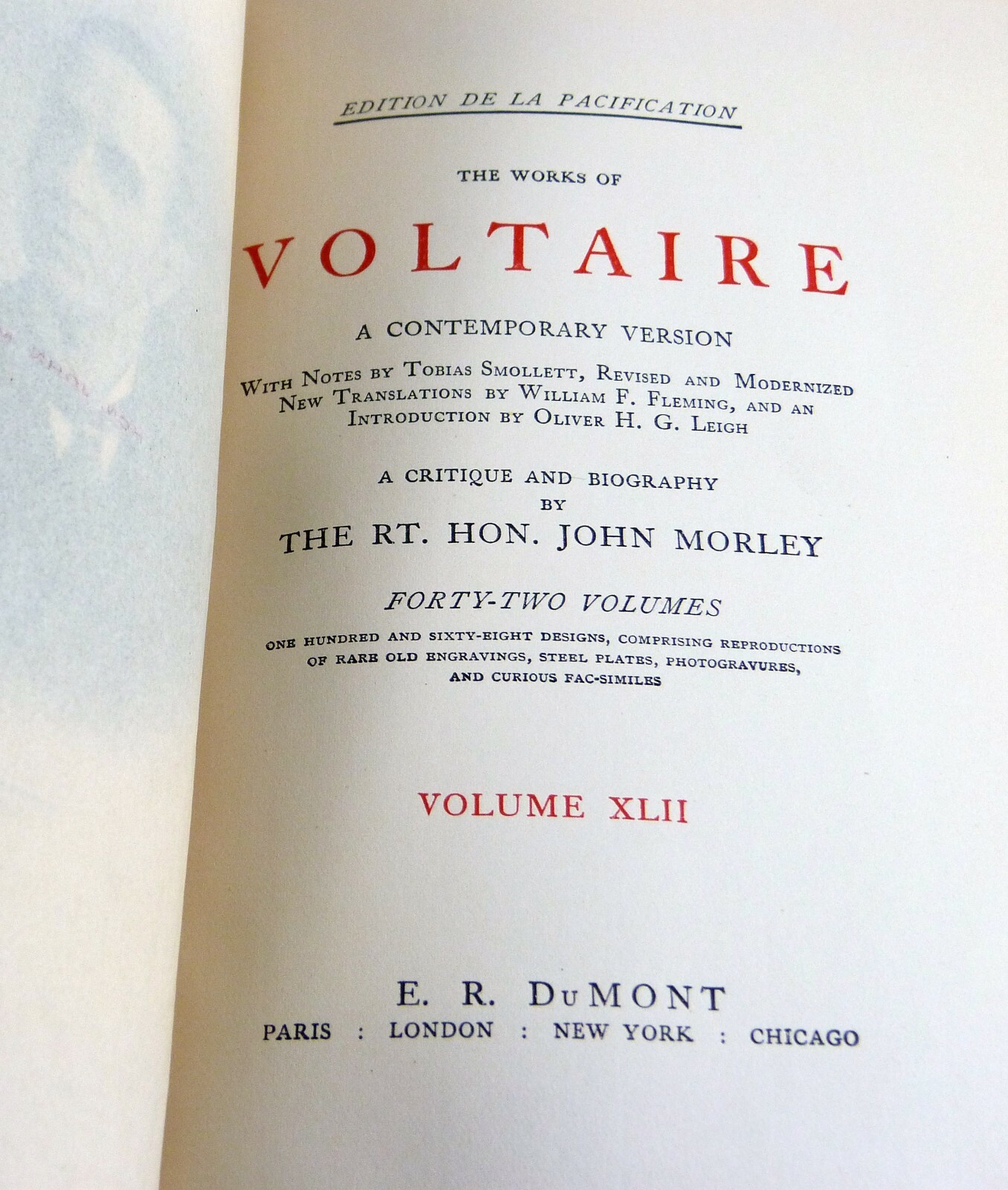 Works of Voltaire in 42 Volumes Ltd. Edition 1901 Vol. 42 Biographical ...