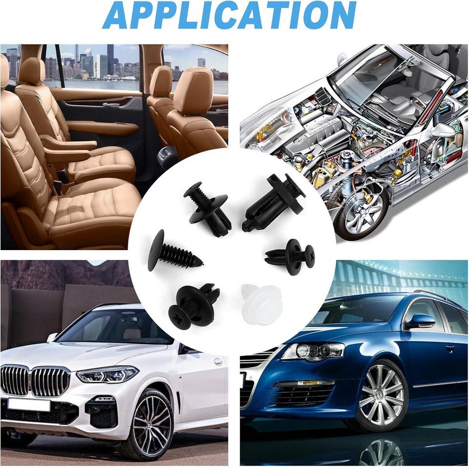 100 Pcs Car Body Trim Clips, Plastic Rivet Fasteners Universal Auto ...