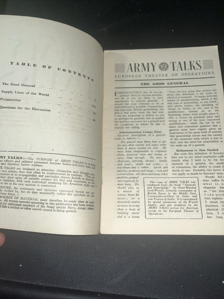 WW2 Army Talk Magazine February 2, 1944 Good General Restricted | eBay