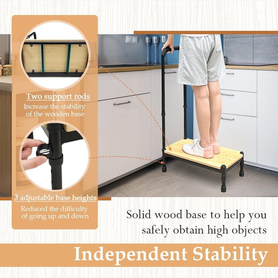 Medical Step Stool with Handle Bed Steps for High Beds for Adults ...