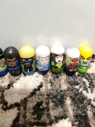 Marvel lot of 11 Mighty Beanz - Iron Man, Hulk, Thanos, Blade, Rogue ...
