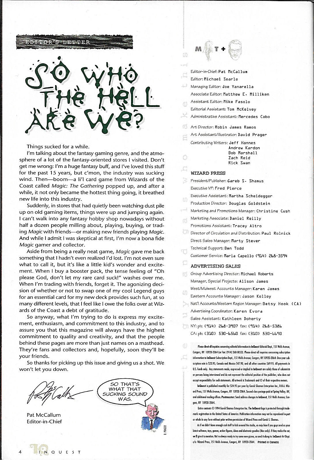 InQuest Magazine Set Issues #1-2 Brand New NM 1995 MTG Wizard's WOTC ...