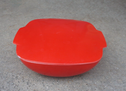 Vintage Retro PYREX Red Square Covered Dish 7.5" A-18 515B-15 Cover ...