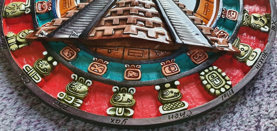 The Mayan Haab and Tzolkin Calendar with Chichenitza piramid | eBay