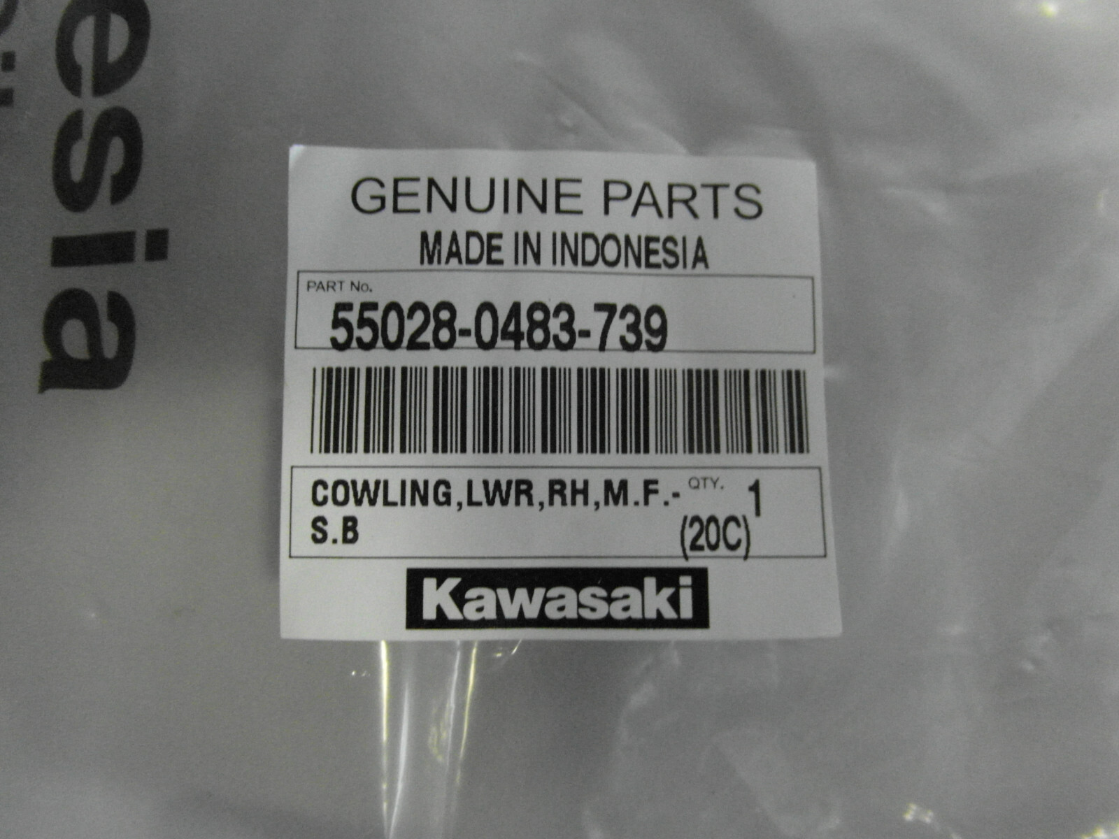 Right Fairing 55028-0483-739 Black Kawasaki Ninja 125 209-20 | eBay UK