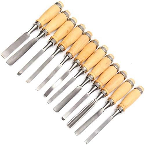 12 Pcs Wood Carving Chisel Set Woodworking Carpentry Hand Tool Gouges w ...
