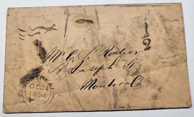 scarce 1854 canada cover MADAME RODIER ST.JOSEPH ST.MONTREAL 1/2 | eBay