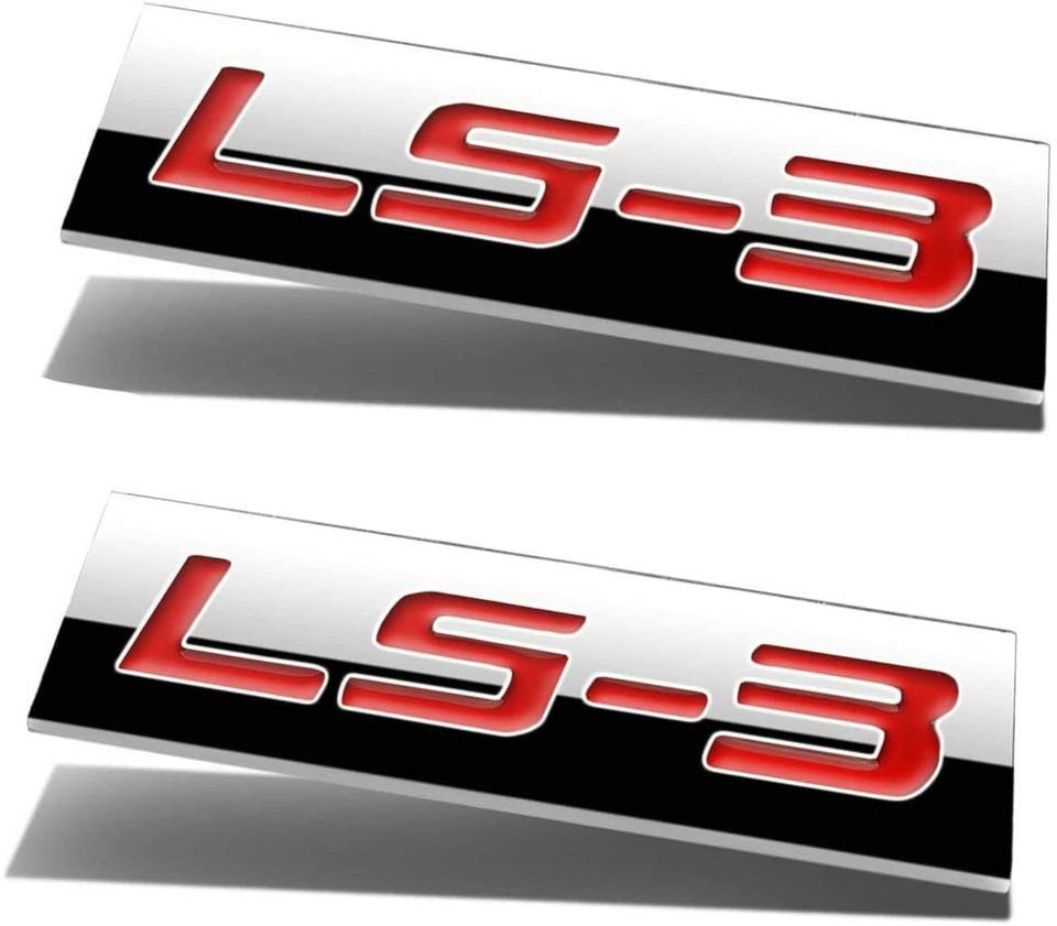 Pair Set 3D Metal LS3 Engine Motor Emblem LS-3 Badge for Trunk Hood ...