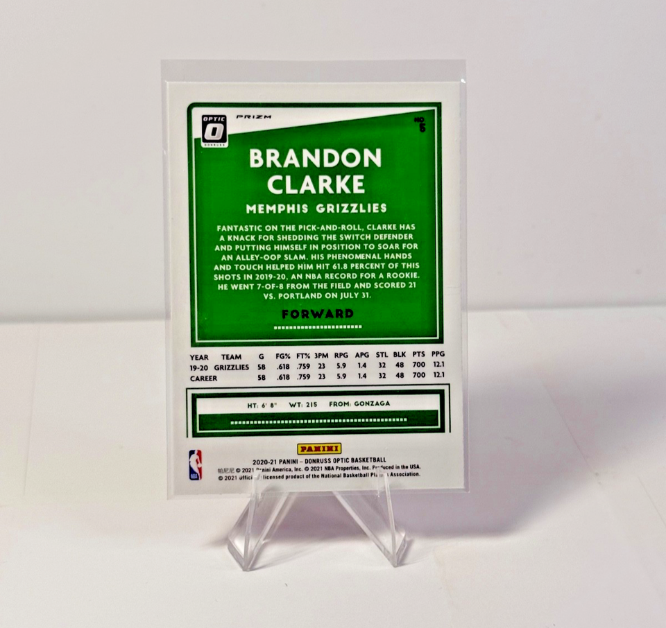 2020-21 Panini Donruss Optic - Brandon Clarke #5 Pink Hyper Prizm | eBay