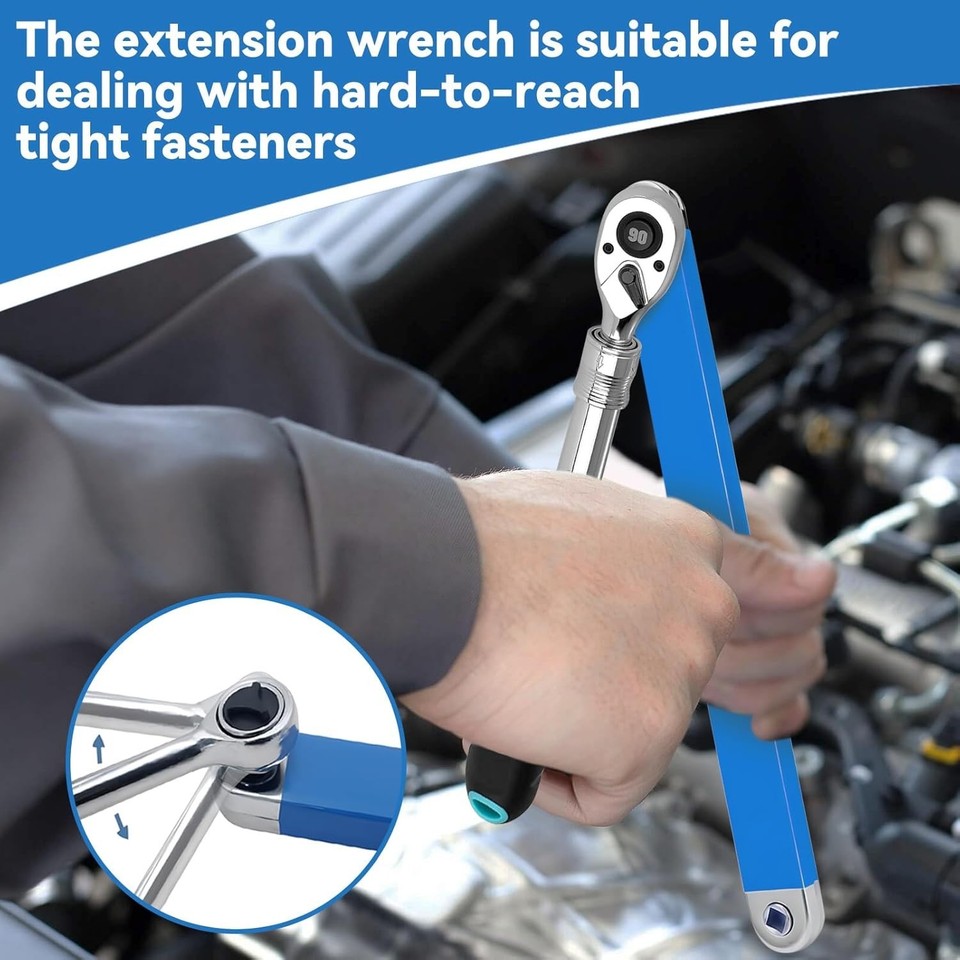 Offset Extension Wrench Set, Impact Ready Socket Wrench Extender Tool ...