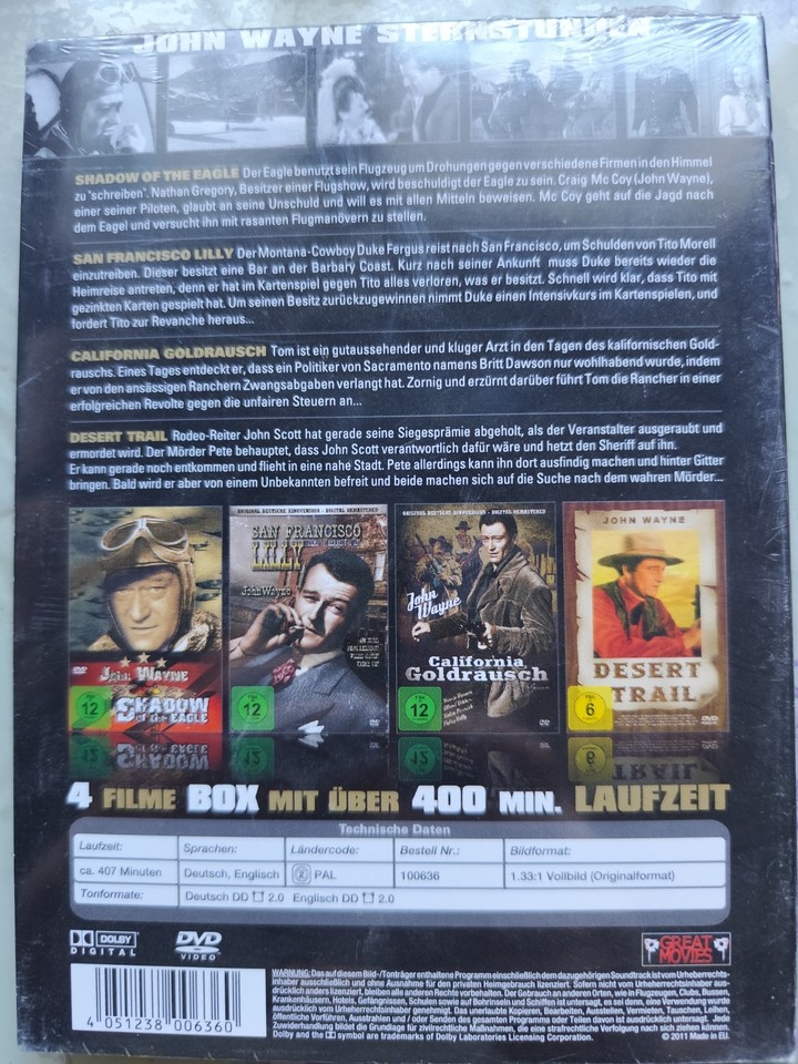 John Wayne - Sternstunden (4 Filme-Box) DVD/NEU/OVP | eBay.de