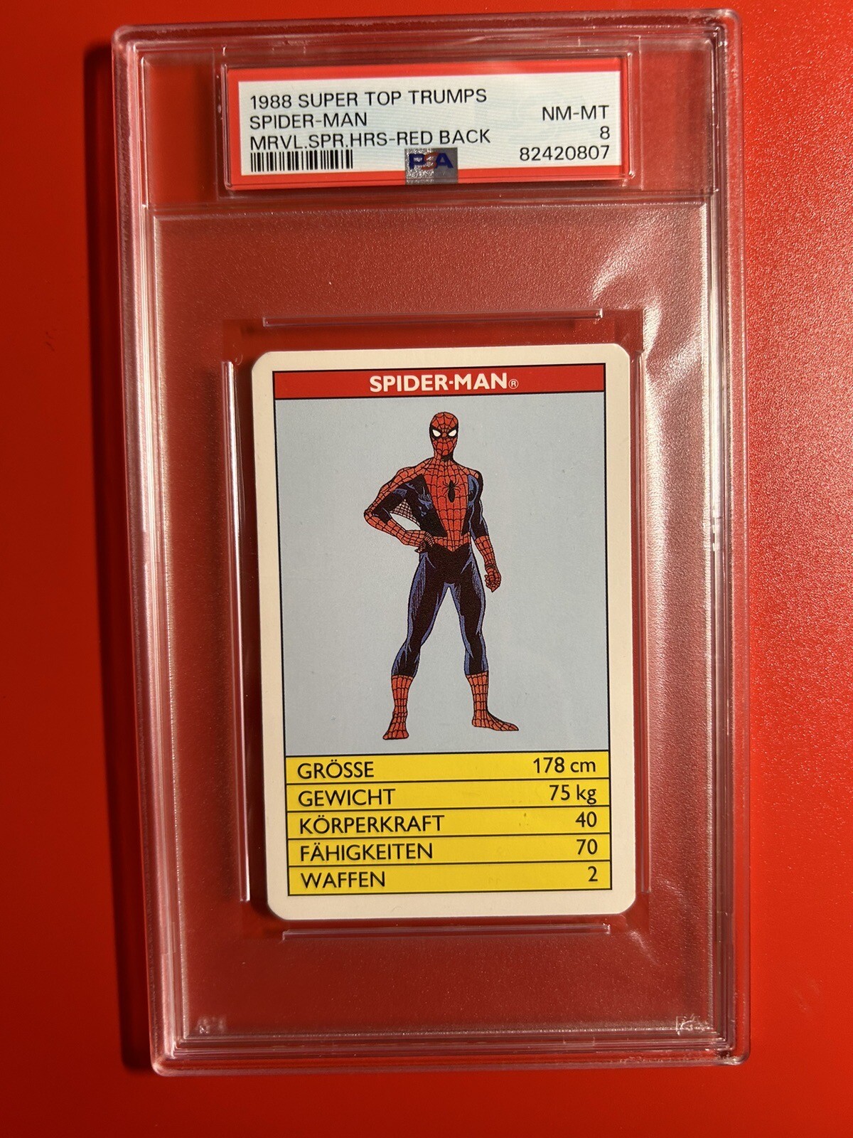 1988 Super Top Trumps Marvel Super Heroes Spider-Man PSA 8 | eBay
