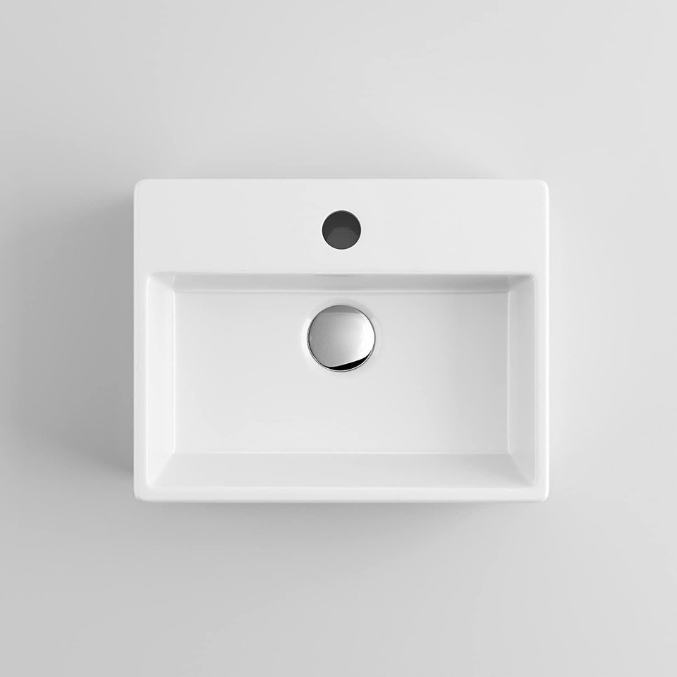 Bathroom Wash Sink Basin Small Cloakroom Wall Hung Square White 340 x ...