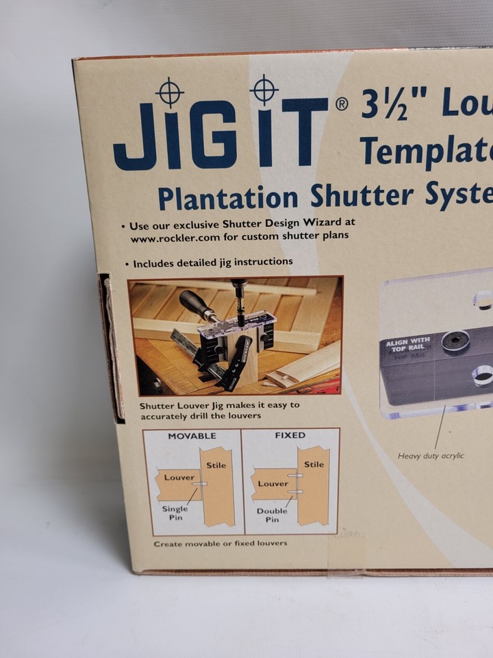 Rockler JIGIT 3 1/2” Louver Template Set For Plantation Shutter System ...