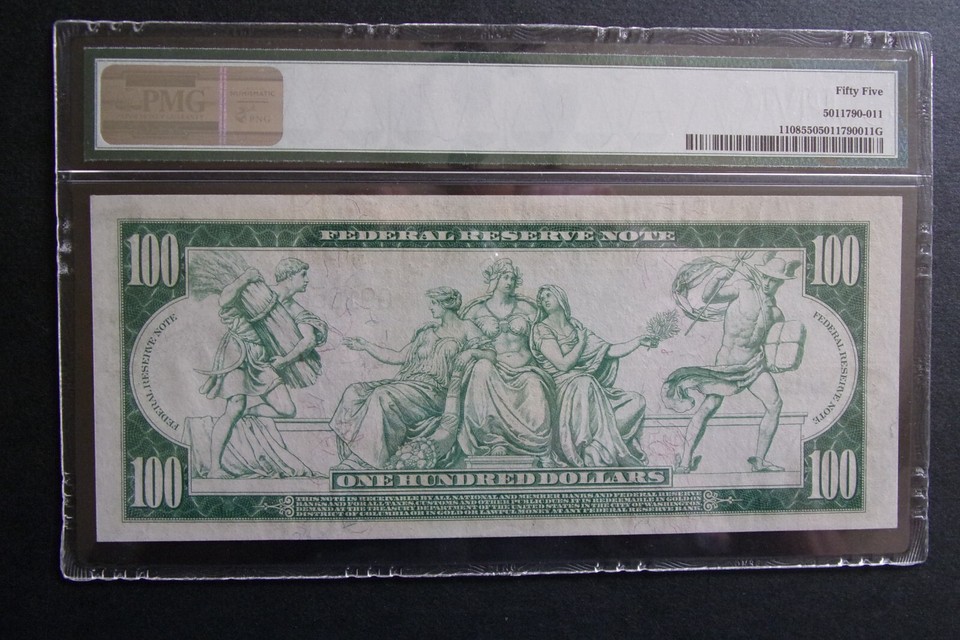 1914 $100 Federal Reserve Note-Chicago-Fr-1108-Graded PMG 55-AU-NICE ...