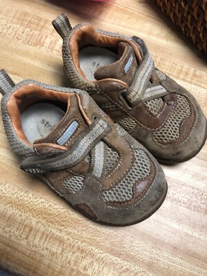 Stride Rite boys brown Tan Suede leather sneakers shoes Size 5w | eBay