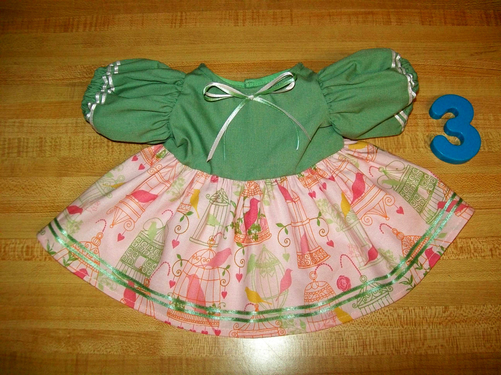 BIRD BIRDS with CAGES RIBBON DRESS--4 CHOICES for 16" CPK Cabbage Patch ...