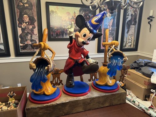Disney Big Fig Store Display Prop Sorcerer Mickey and 2 Bucket Brigade ...