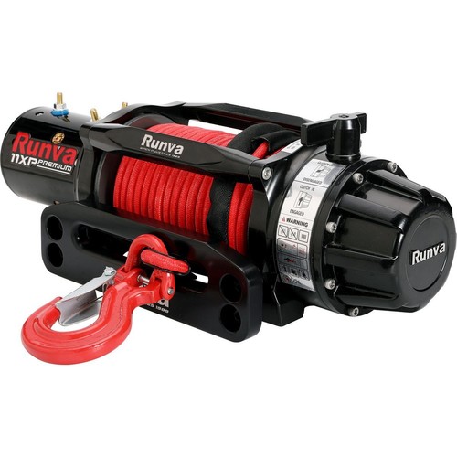 Runva 11XP Premium 4X4 Winch Red 12V 11000lb W/Synthetic Rope IP67 ...