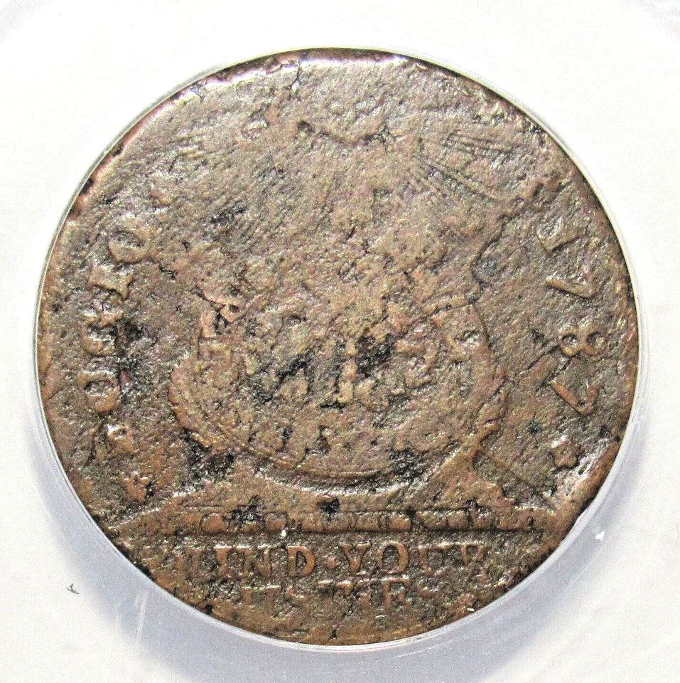 1787 Fugio Cent ANACS F15 Colonial Copper Coin | eBay