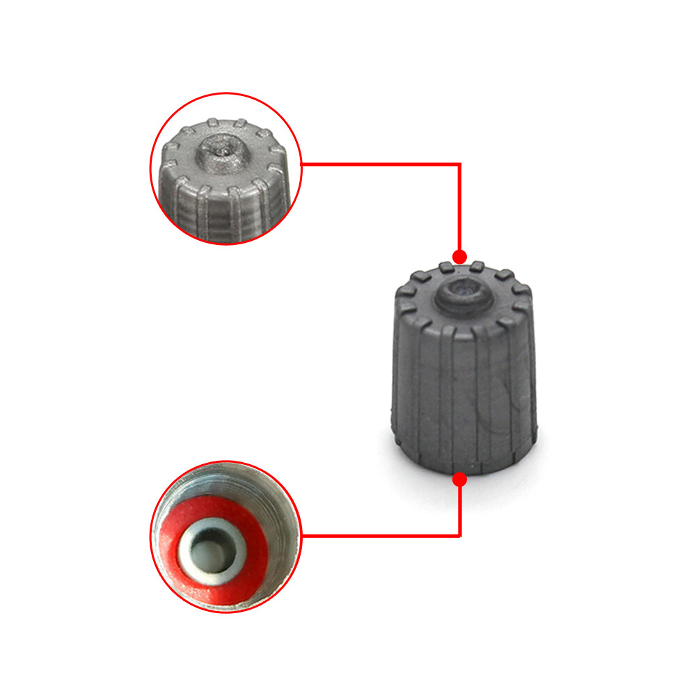 50pcs/Set Plastic Gray Car Wheel Tire Valve Stem Cap TPMS Tire Cap with ...