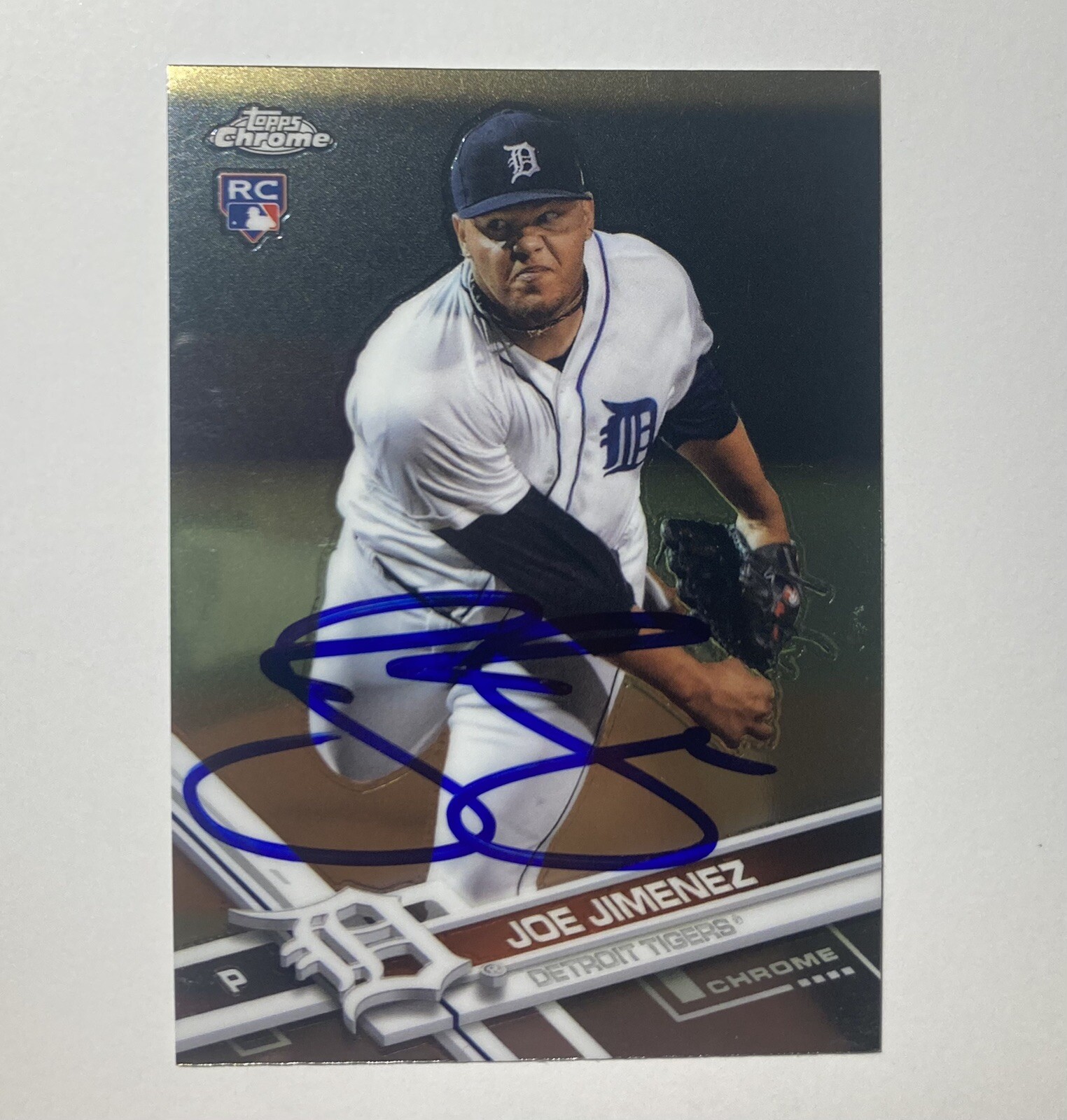 JOE JIMENEZ SIGNED 2017 TOPPS CHROME AUTOGRAPHED CARD DETROIT TIGERS RC ...
